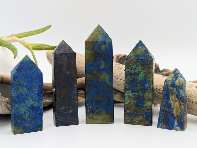 Deep Blue Azurite Tower Matte Finish Azurite Malachite Chrysocolla ...