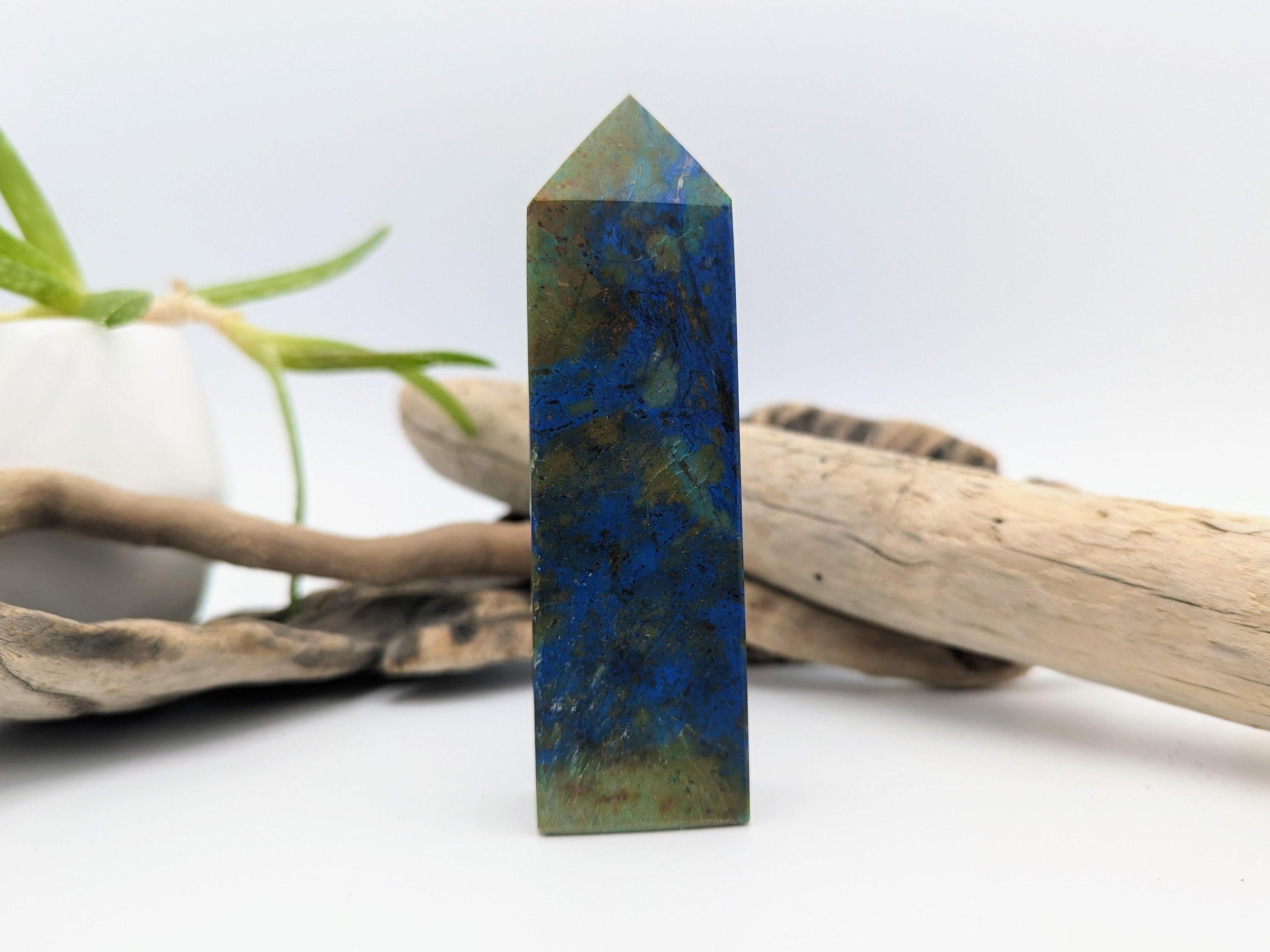 Deep Blue Azurite Tower Matte Finish Azurite Malachite Chrysocolla ...