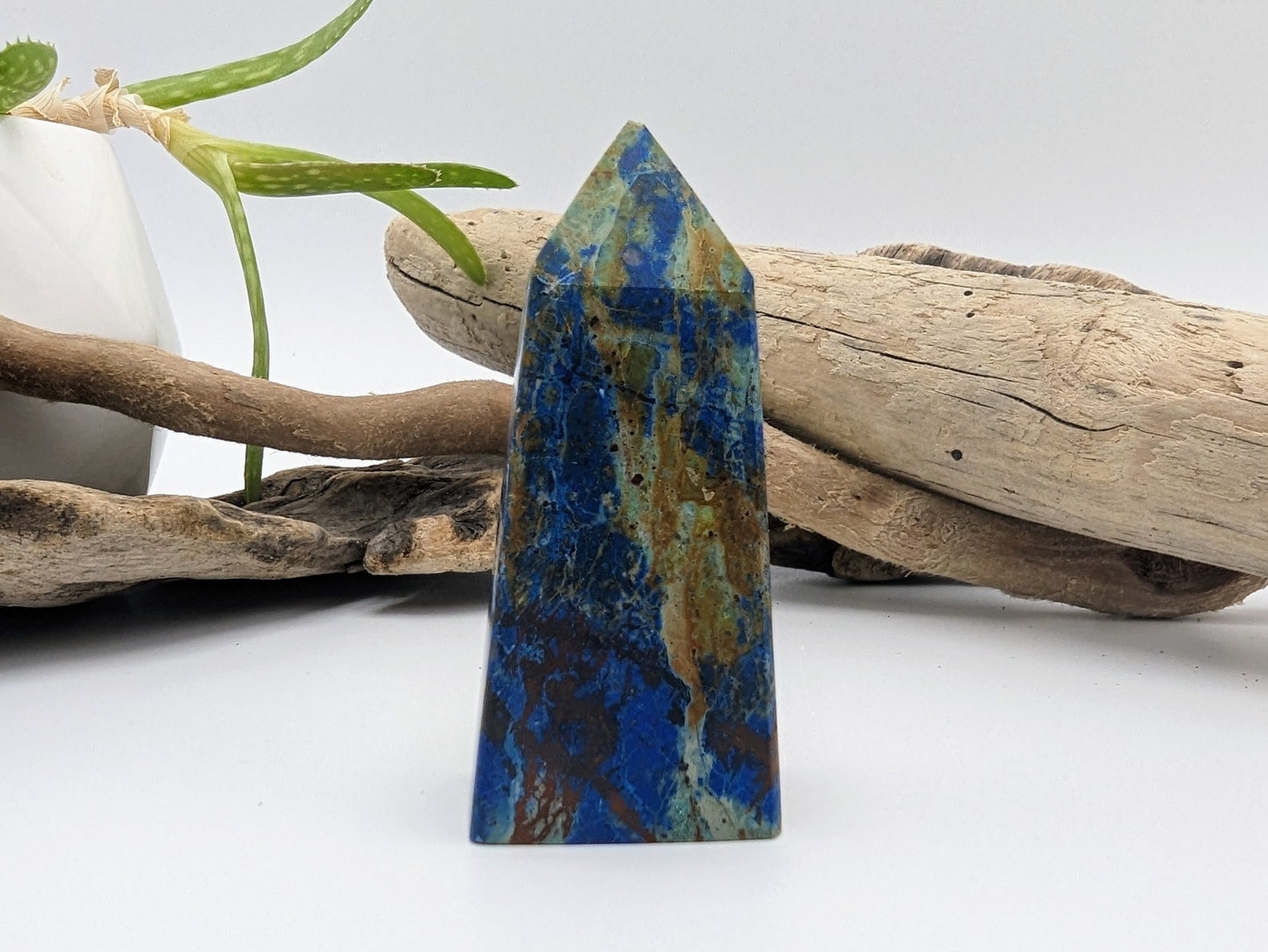 Deep Blue Azurite Tower Matte Finish Azurite Malachite Chrysocolla ...