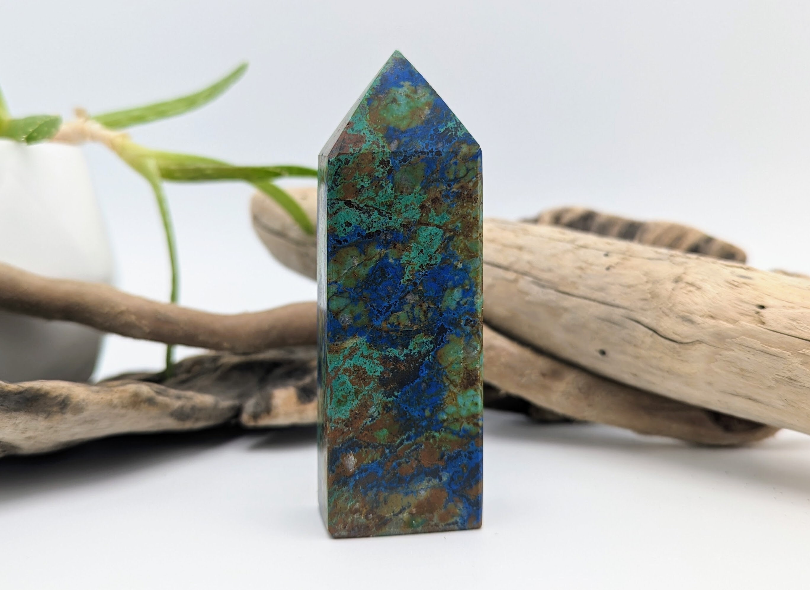Deep Blue Azurite Tower Matte Finish Azurite Malachite Chrysocolla ...