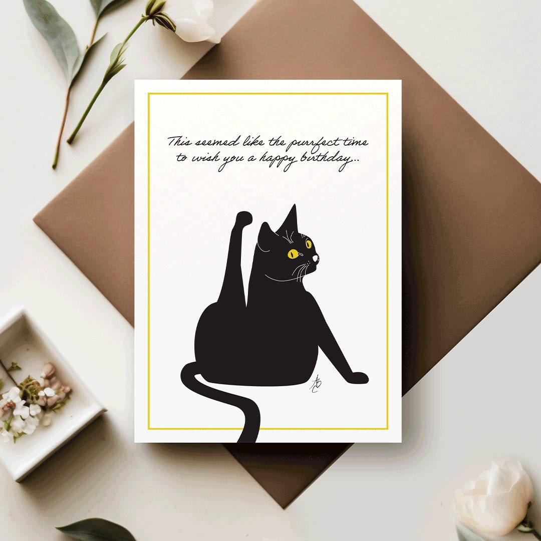 Funny Cat Birthday Card Funny Cat Printable Birthday Card Birthday ...