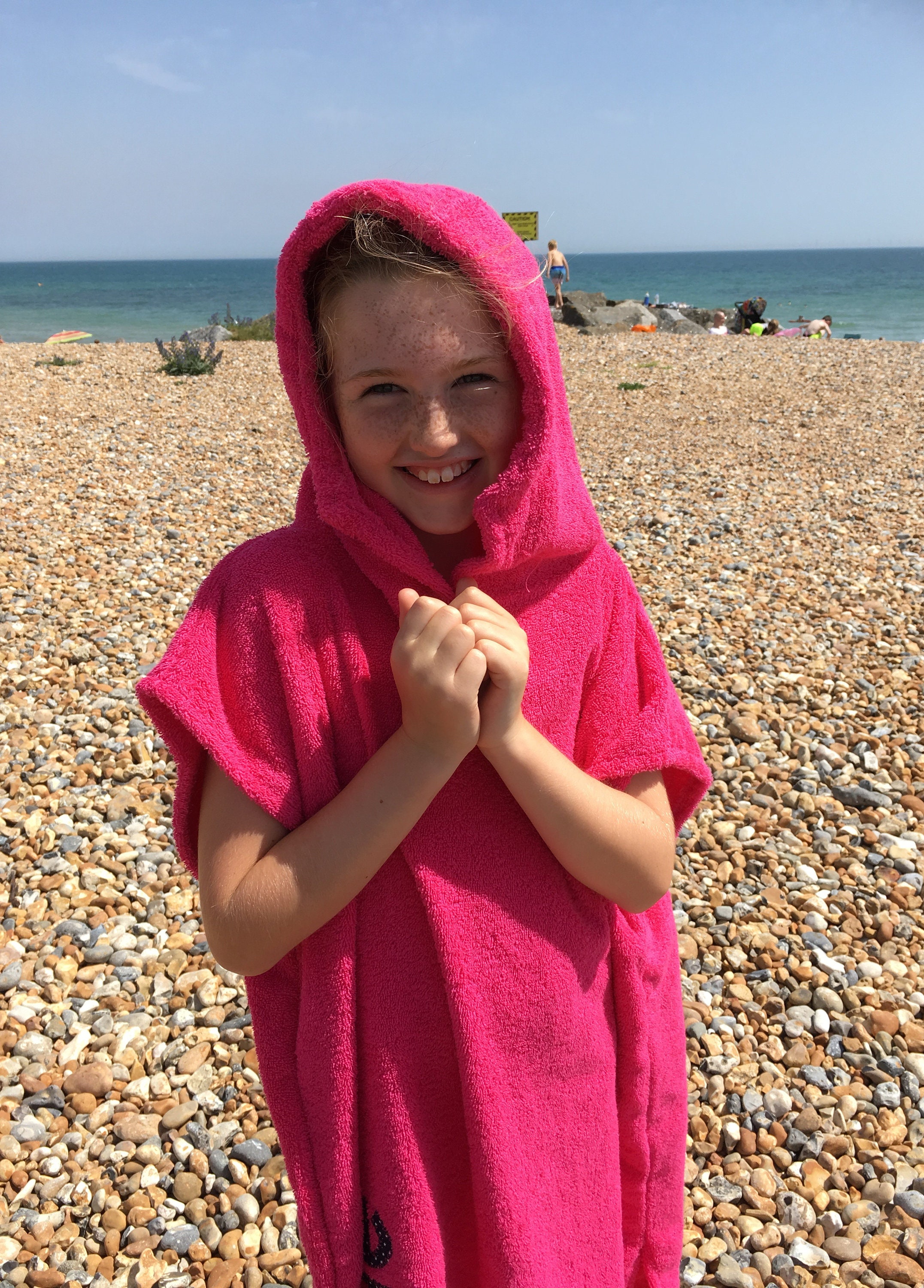 Personalised Childs Hooded Towels , Beach Changing Robes, Beach Cover ...