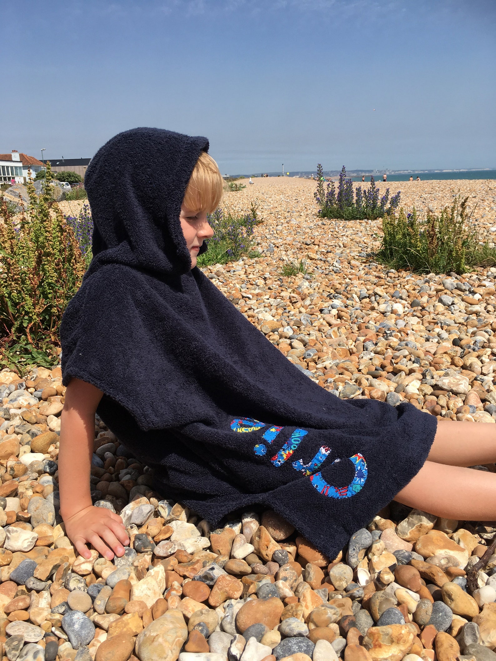 Personalised Childs Hooded Towels , Beach Changing Robes, Beach Cover ...