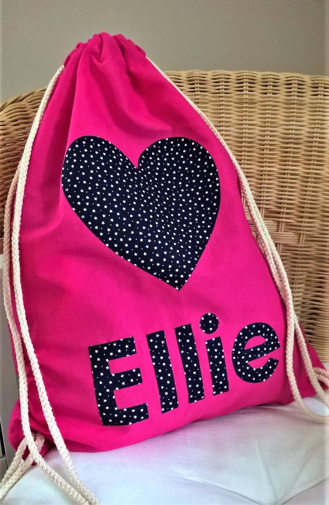 Pink Personalised Drawstring Bag, P.e Bag, Gym Sack, Dance Bag ...