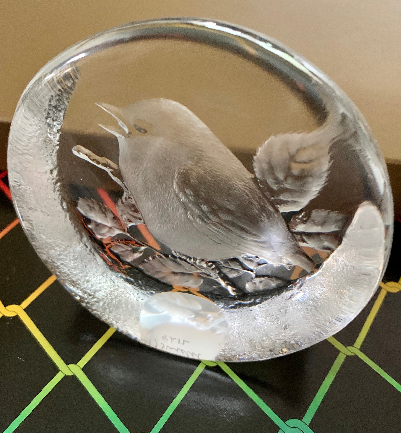 Fine Art Crystal Glass Bird display or Paperweight Signed | Etsy