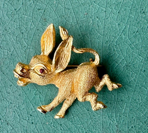 DEMOCRATIC political, running, DONKEY, pin, brooch, v… - Gem