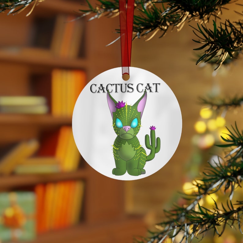 Cactus Cat Decoration Cryptid Drawing Legendary Creature Metal Decoration Cactus Cat Cryptid ...