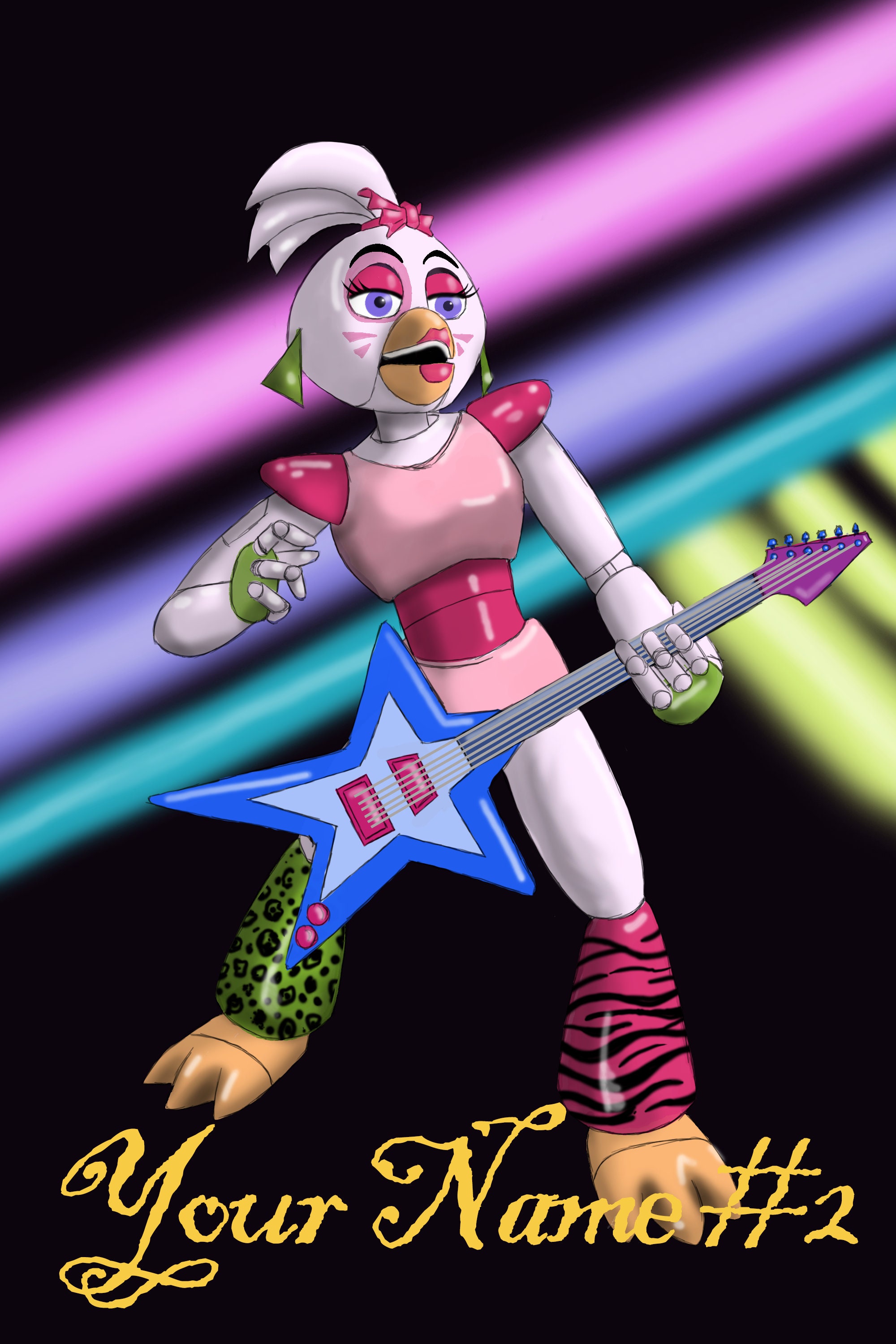 Personalized Glamrock Chica Poster FNAF Security Breach Poster Glamrock ...