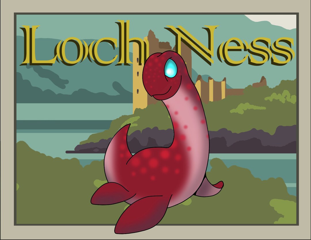 Loch Ness Monster Gift Cryptid Drawing Legendary Creature - Etsy