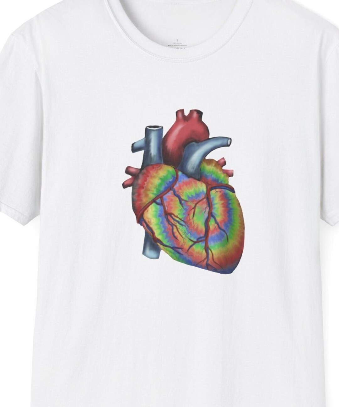 Tie Dyed Hippie Dippie Heart Tshirt Tye Dyed Heart Tee Multicolored T ...