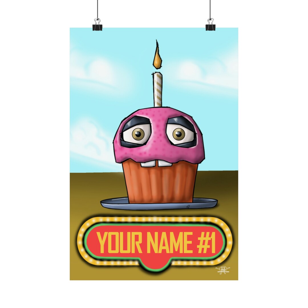 Personalized Mr Cupcake Poster Gift FNAF Fanart Five Nights at Freddys ...