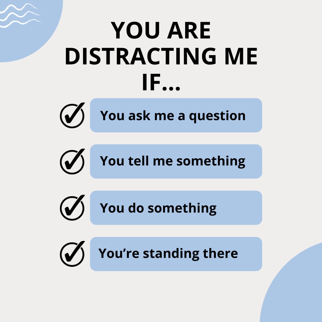 Office Sign Distracting Go Away Door Sign Focus Sign - Etsy