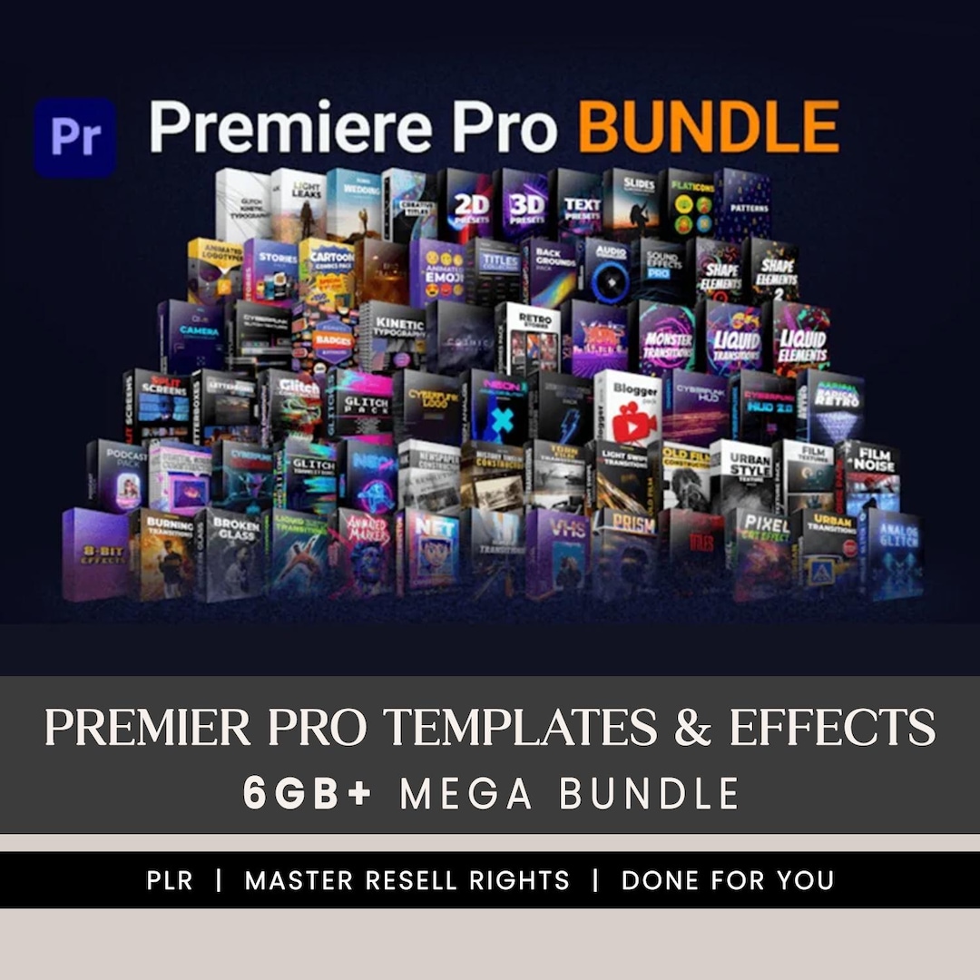 Premiere Pro Resources Mega Bundle – Transitions, Presets, Templates ...