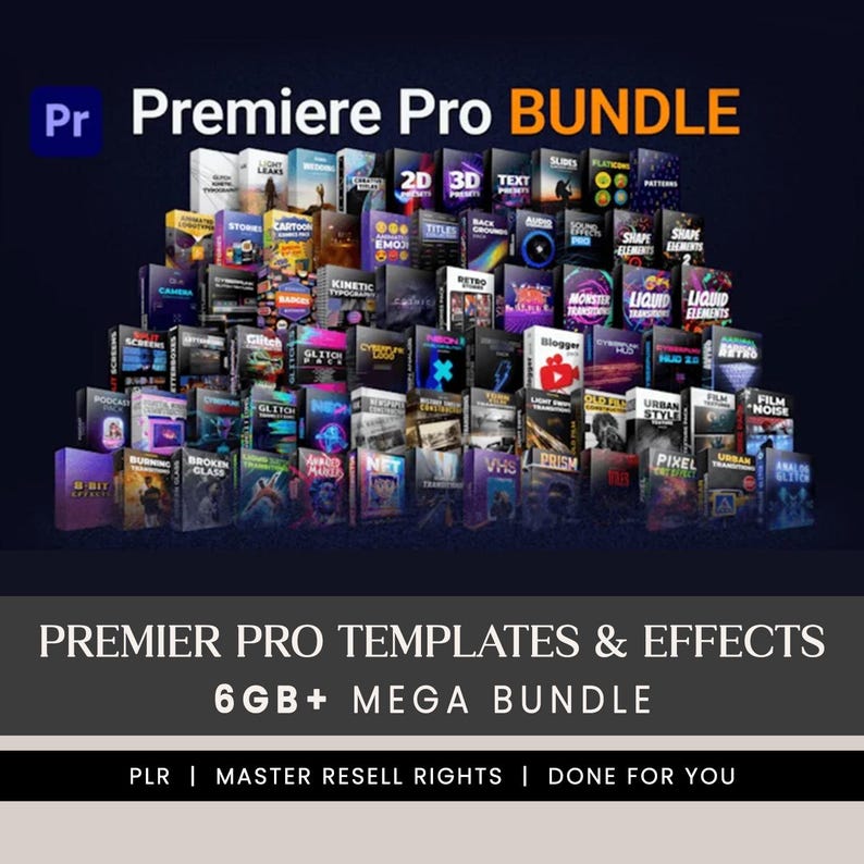 Premiere Pro Resources Mega Bundle – Transitions, Presets, Templates ...