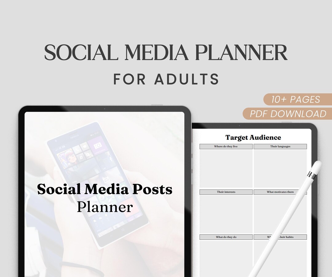 Social Media Post Planner, PDF Planner and Journal Template - Etsy