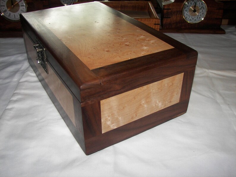 Fancy Walnut and Birdseye Maple Jewelry Box 100_4838 - Etsy