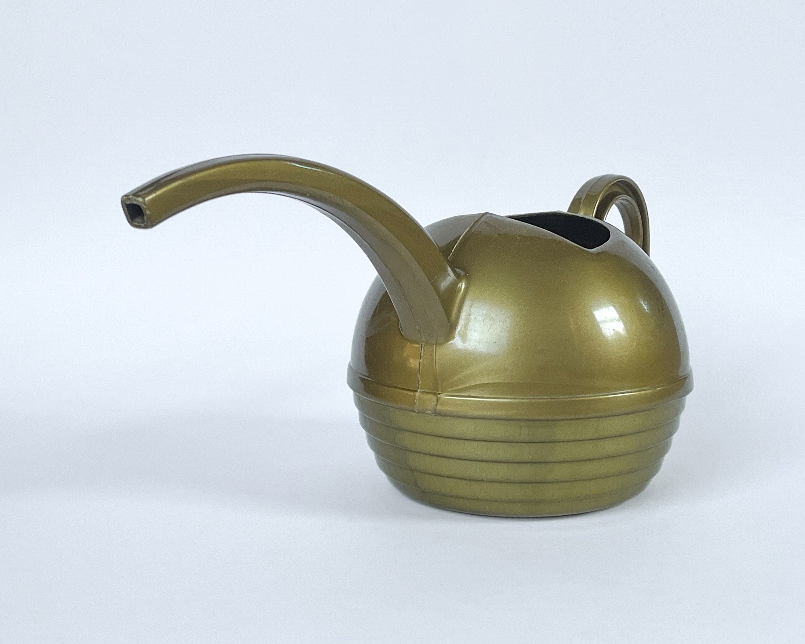 Vintage Mod Lustro Ware Watering Can, Small Gold Plastic Watering ...
