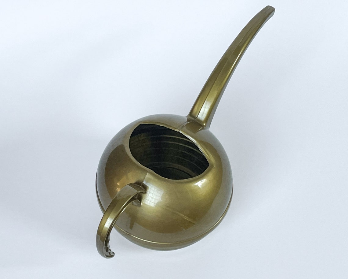 Vintage Mod Lustro Ware Watering Can, Small Gold Plastic Watering ...