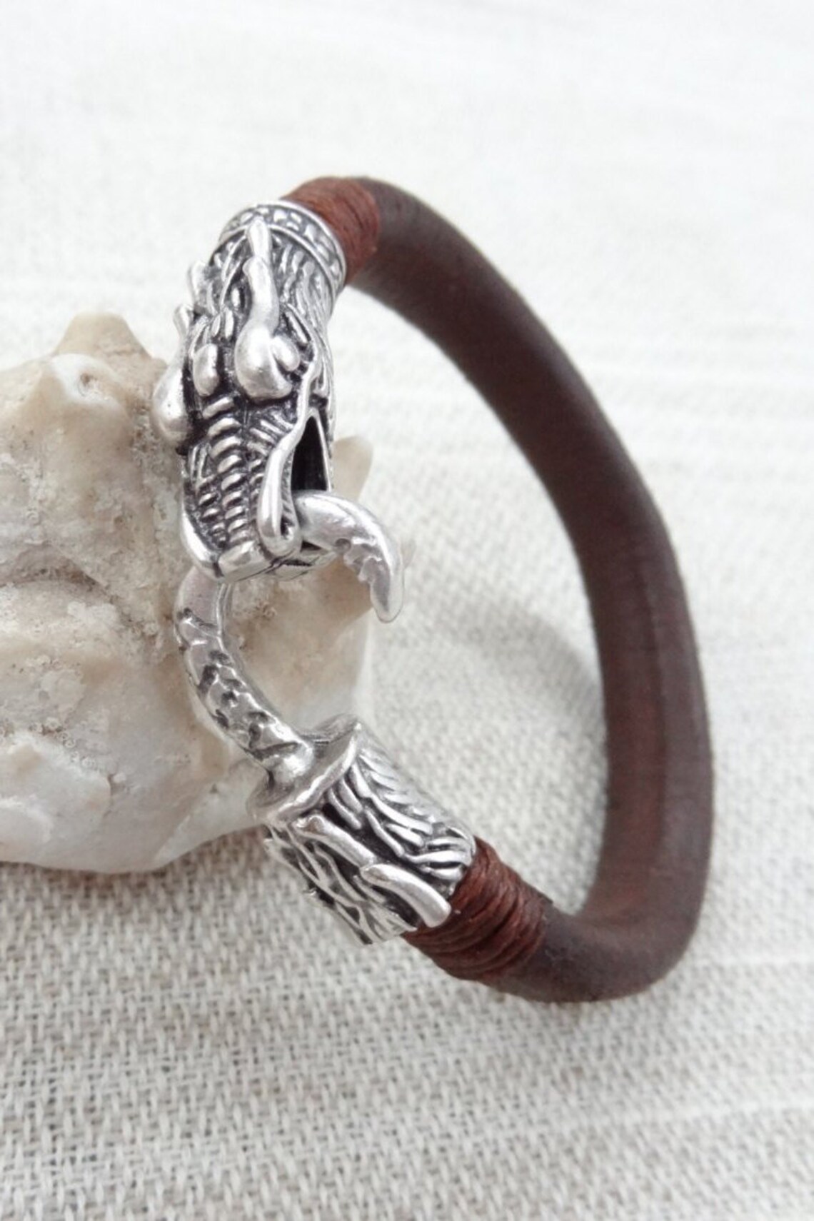 Men's Chocolate Brown Leather Bracelet Men's Jewelry - Etsy