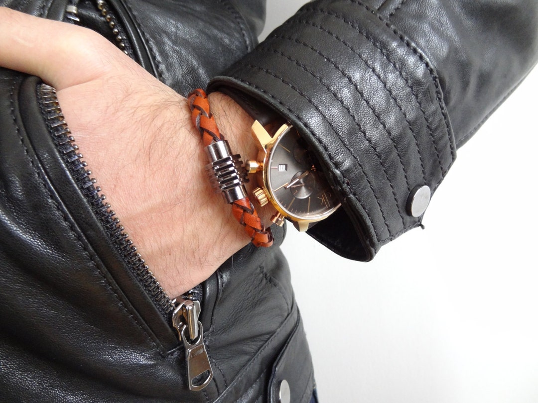 Taba Braided Leather Bracelet, High Quality Leather, Men's Jewelry ...