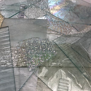 Stained Glass 15 Lbs Clear Texture Scrap Glass Variety Pack, Mosaic ...