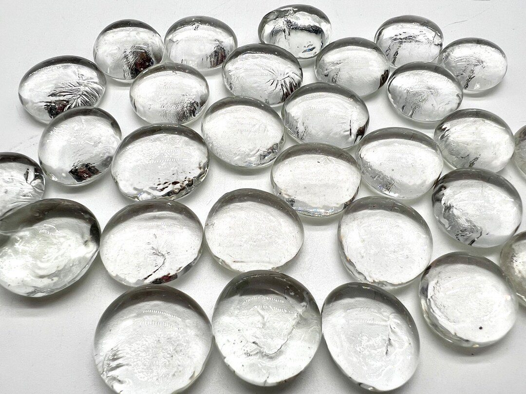 22mm - 7/8” Flat Glass Marbles, Clear, Glass Gems, Cabochons, Mosaics ...