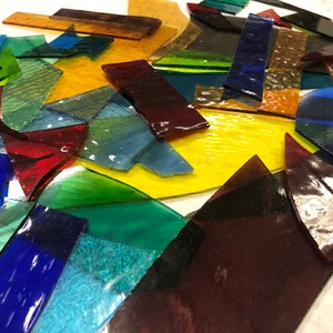 15 Lbs Stained Glass Scrap, Transparent Colored Glass Pack, Mosaic ...