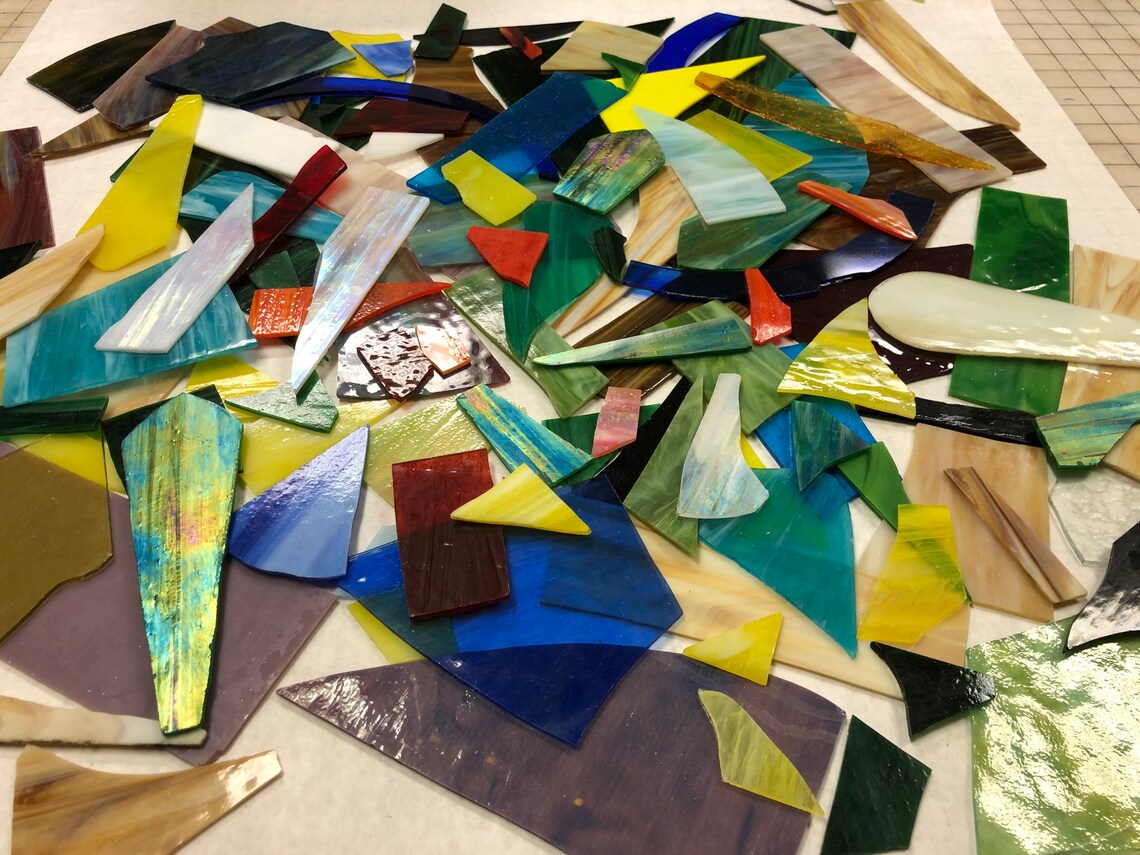 Stained Glass 10 Lbs Scrap Glass Variety Pack Mosaic Glass - Etsy