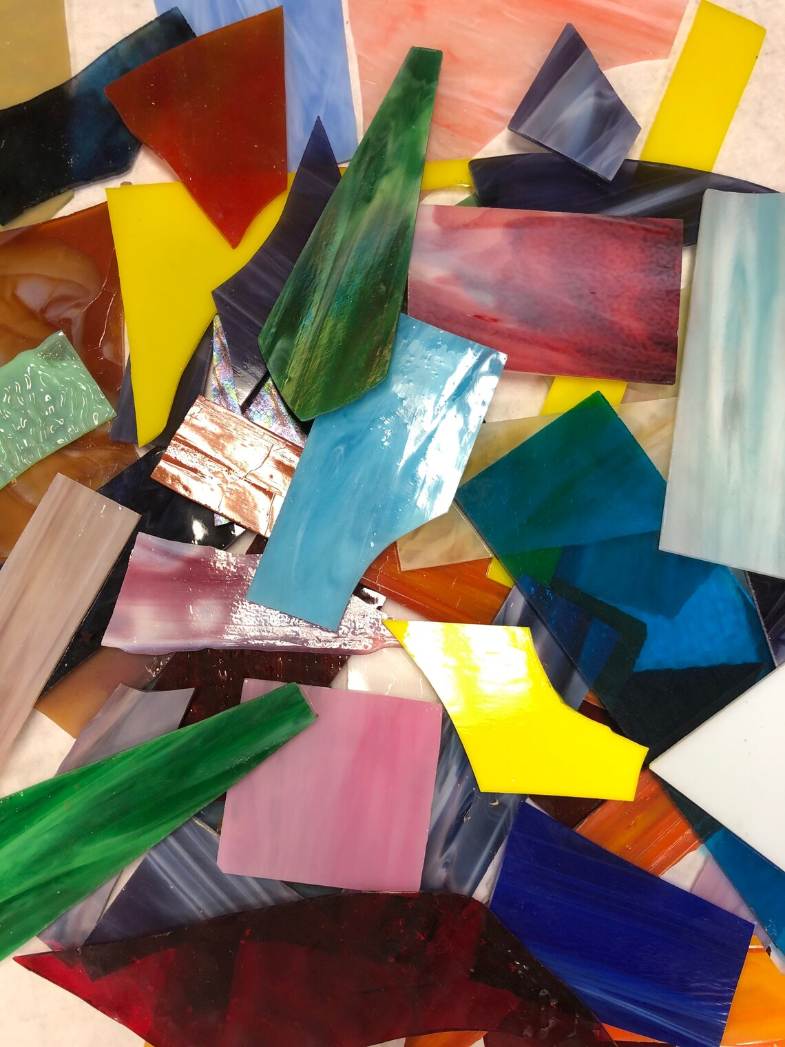 Stained Glass 15 Lbs Scrap Glass Variety Pack Mosaic Glass | Etsy