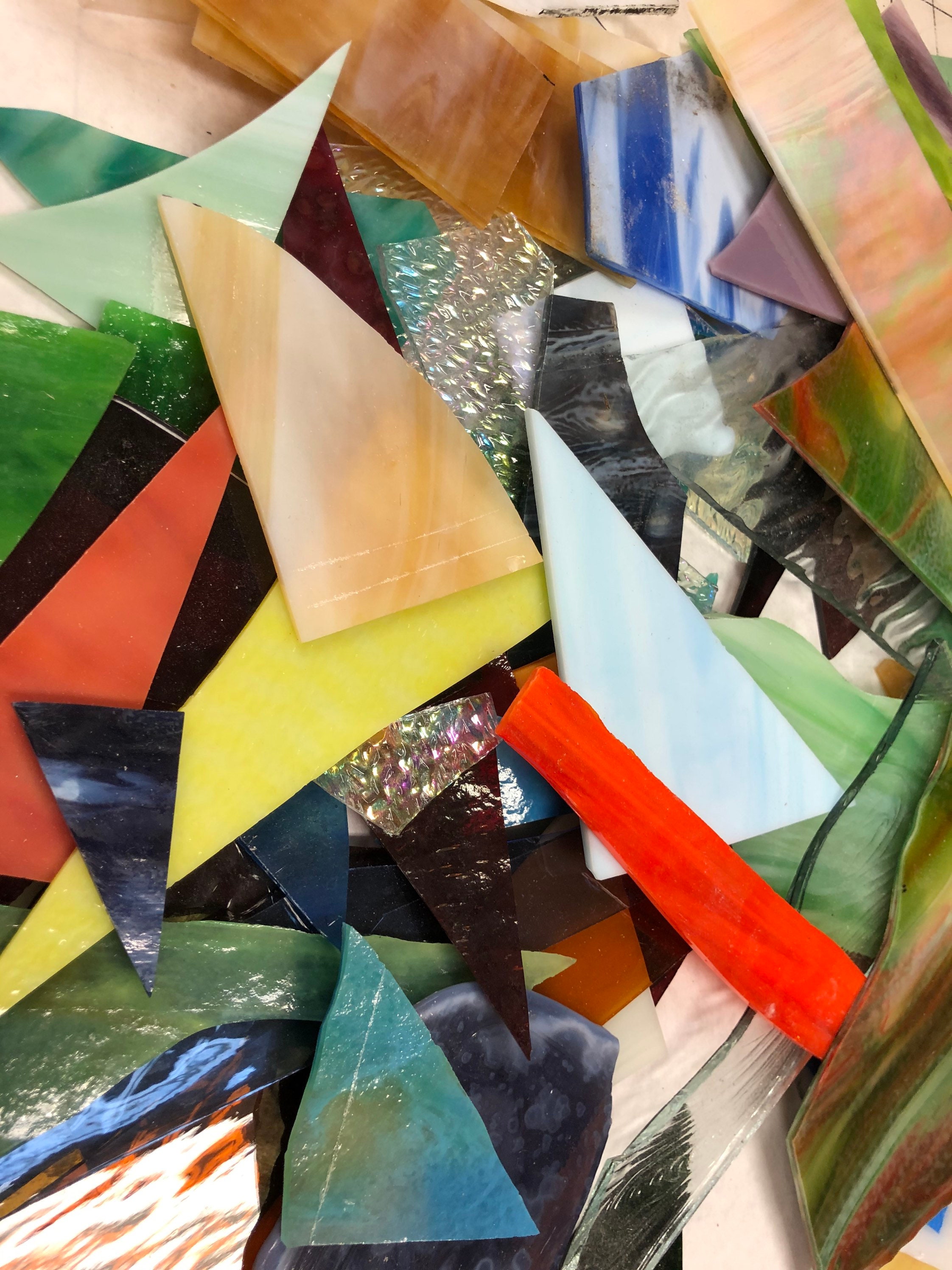 Stained Glass 5 Lbs Scrap Glass Variety Pack Mosaic Glass | Etsy