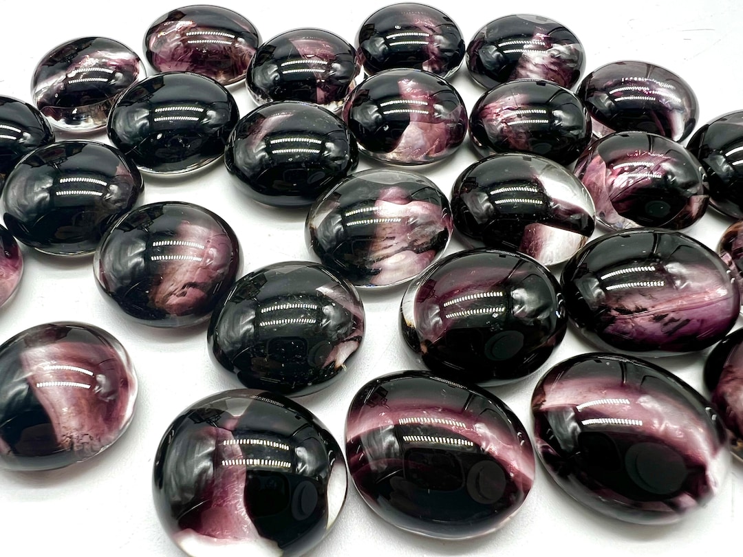 16mm - 5/8” Flat Glass Marbles, Purple Transparent Cat Eyes, Glass Gems ...