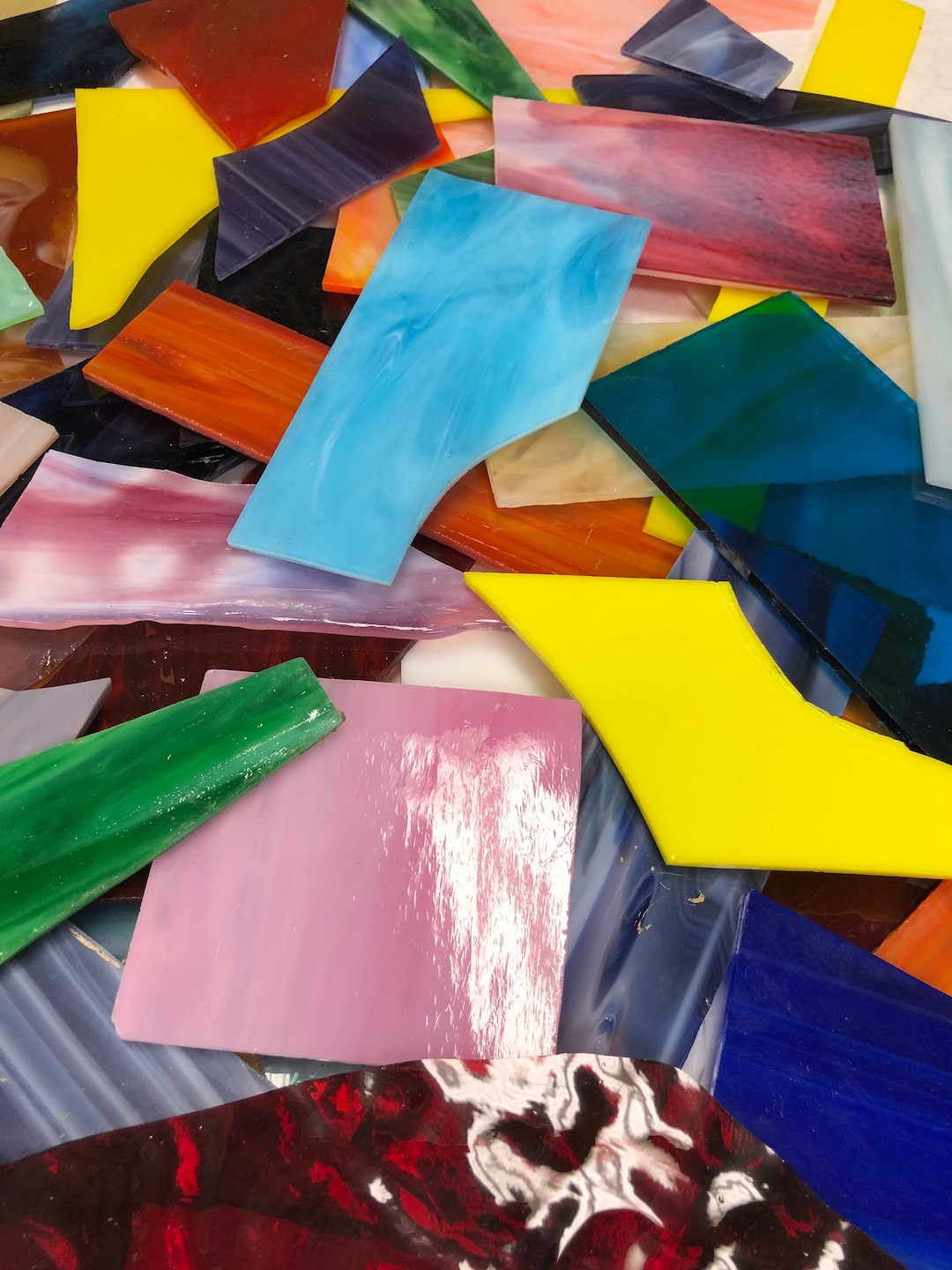 Stained Glass 15 Lbs Scrap Glass Variety Pack, Mosaic Glass, Art Glass ...