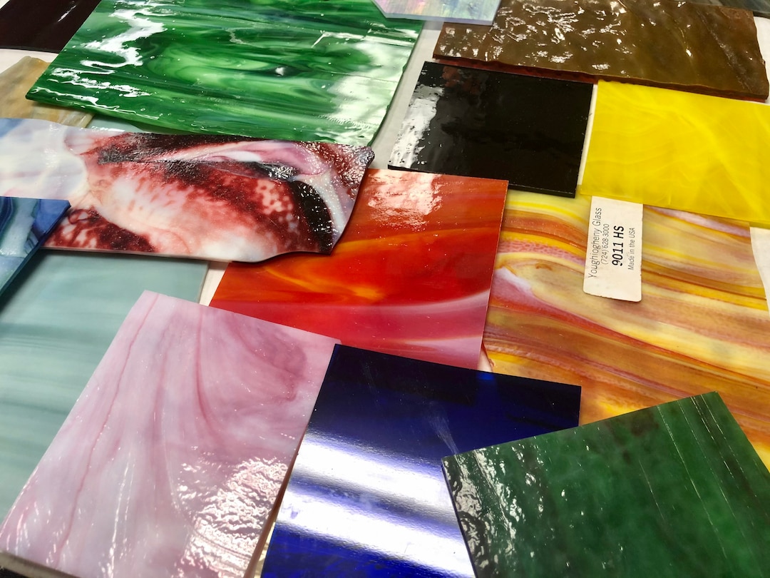 PREMIUM 15 Lbs Stained Glass Large Scrap Glass Variety Pack, Mosaic ...