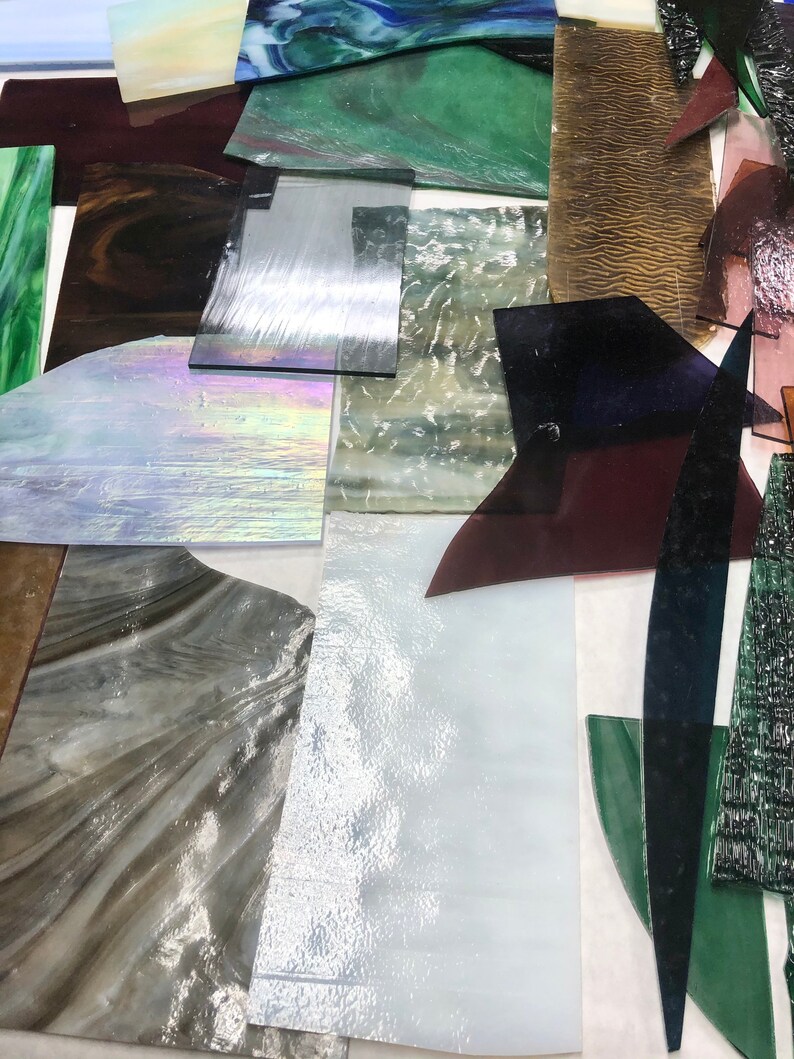 PREMIUM 15 Lbs Stained Glass Large Scrap Glass Variety Pack, Mosaic ...
