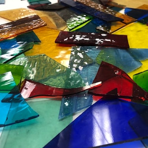 15 Lbs Stained Glass Scrap, Transparent Colored Glass Pack, Mosaic ...