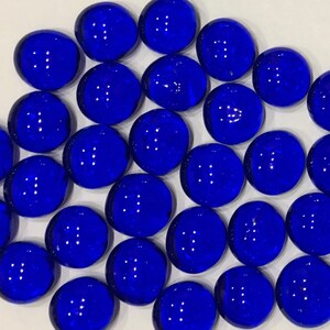 19mm - 3/4” Flat Glass Marbles, Cobalt Blue Transparent, Glass Gems ...