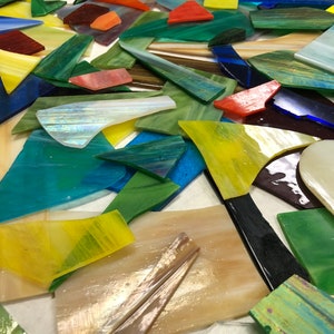 Stained Glass 10 Lbs Scrap Glass Variety Pack, Mosaic Glass, Art Glass ...