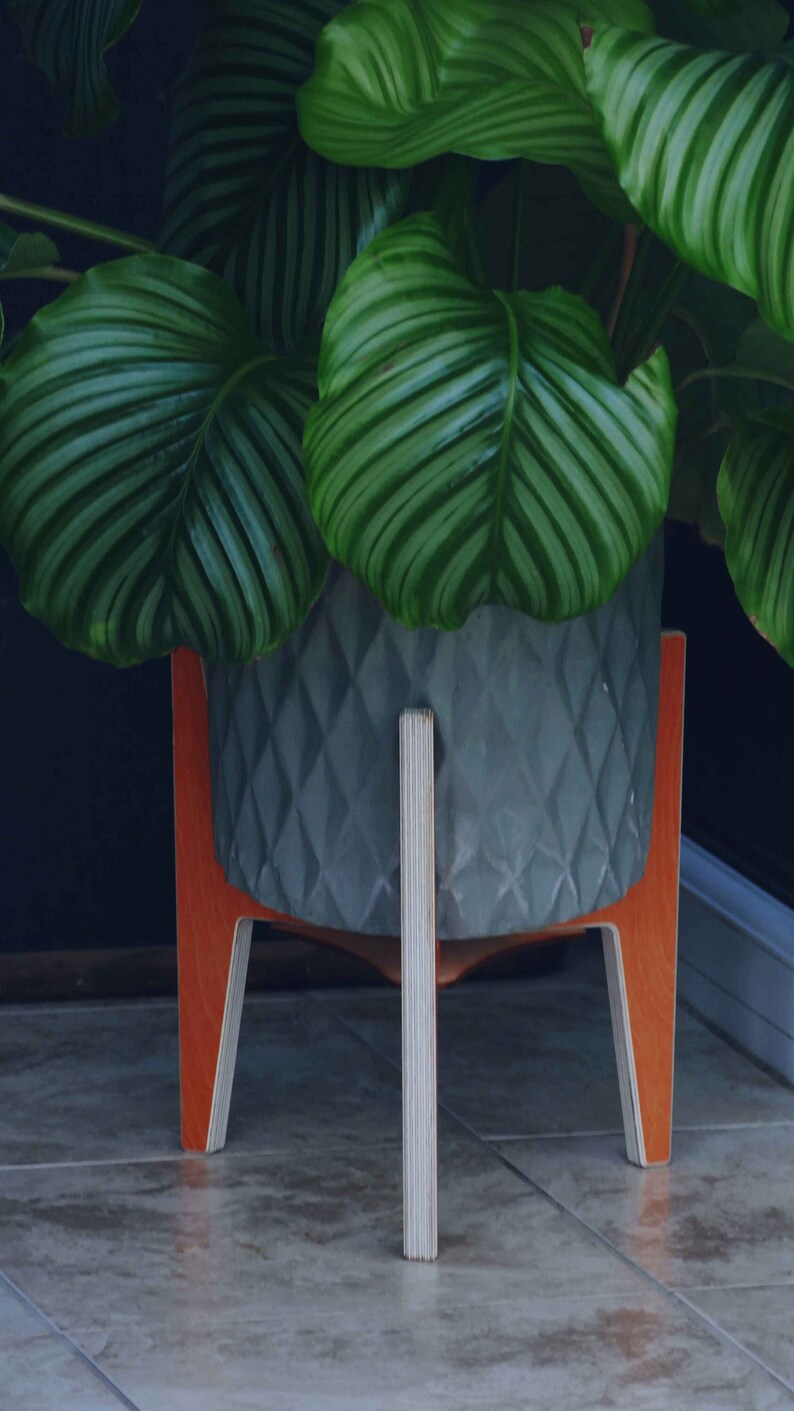Adjustable Plant Stand in Orange | Plywood Plant Stand - Etsy