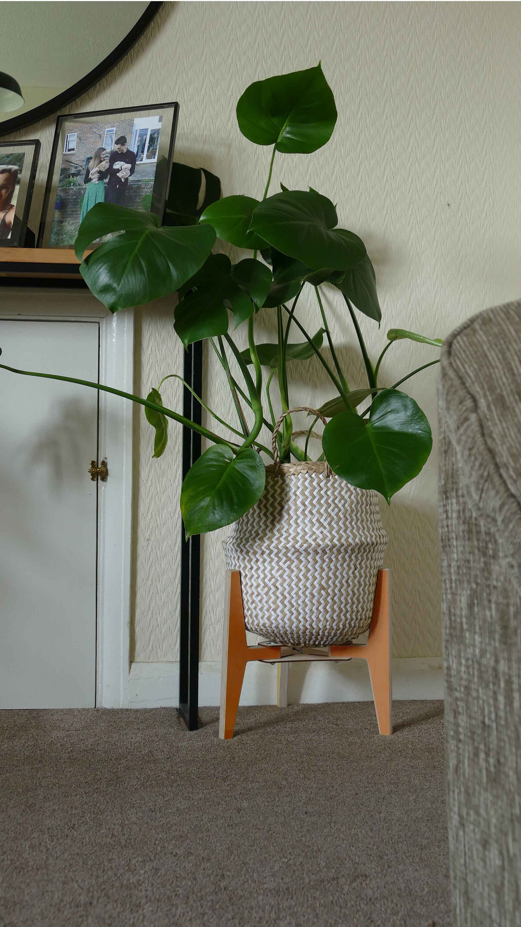 Adjustable Plant Stand in Orange | Plywood Plant Stand - Etsy