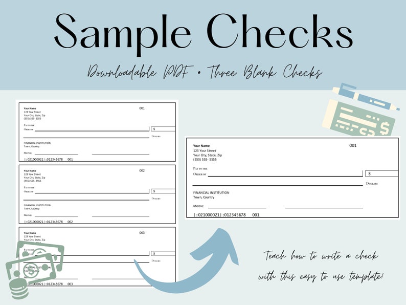 Printable Sample Checks - Etsy