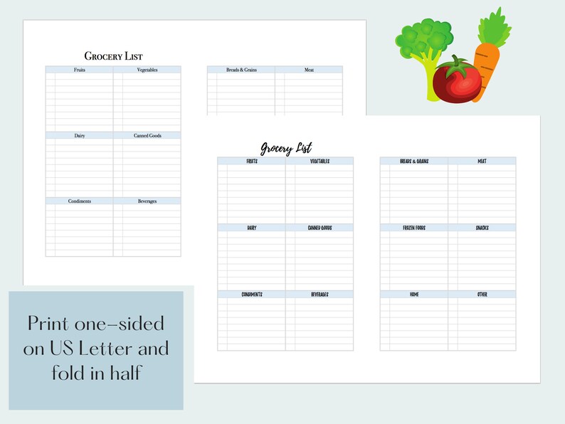 Printable Mini Grocery List - Etsy