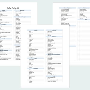 First Year College Packing List - Etsy