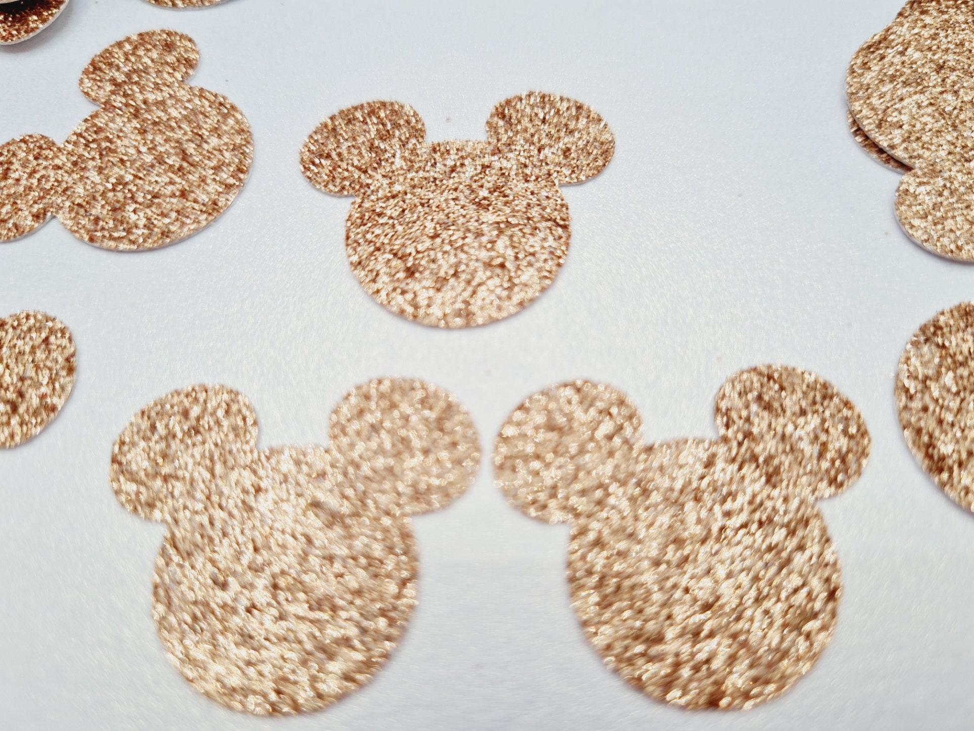 Disney Inspired Mickey Mouse Heads/ears Rose Gold Glitter - Etsy