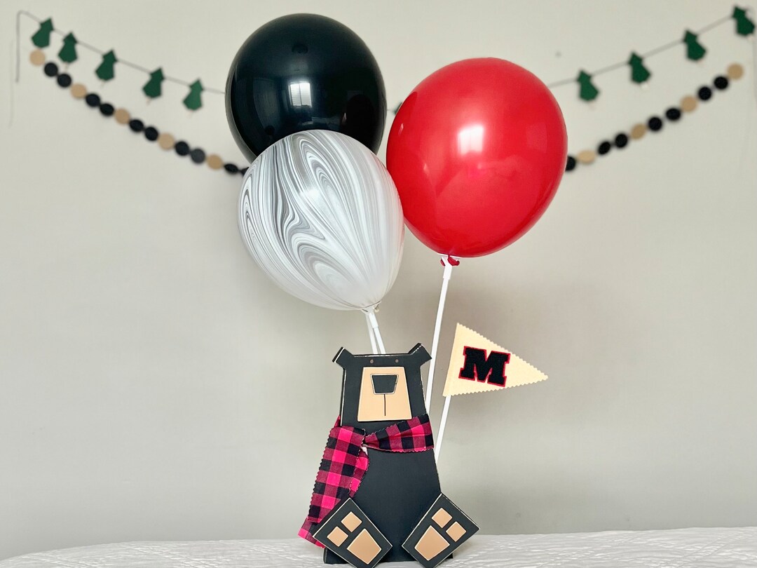 Balloon Centerpiece 1st Birthday Lumberjack Party Decor First Birthday ...