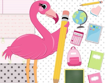 Flamingo clip art | Etsy