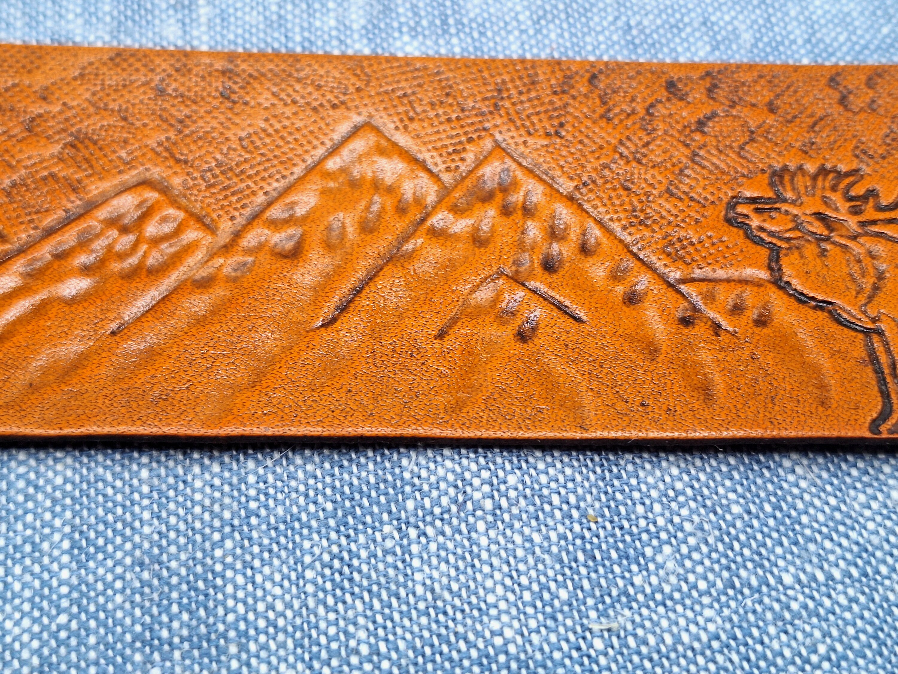 Elk Leather Bookmark: Hand-crafted Tan Cow Leather, Made in Wyoming - Etsy