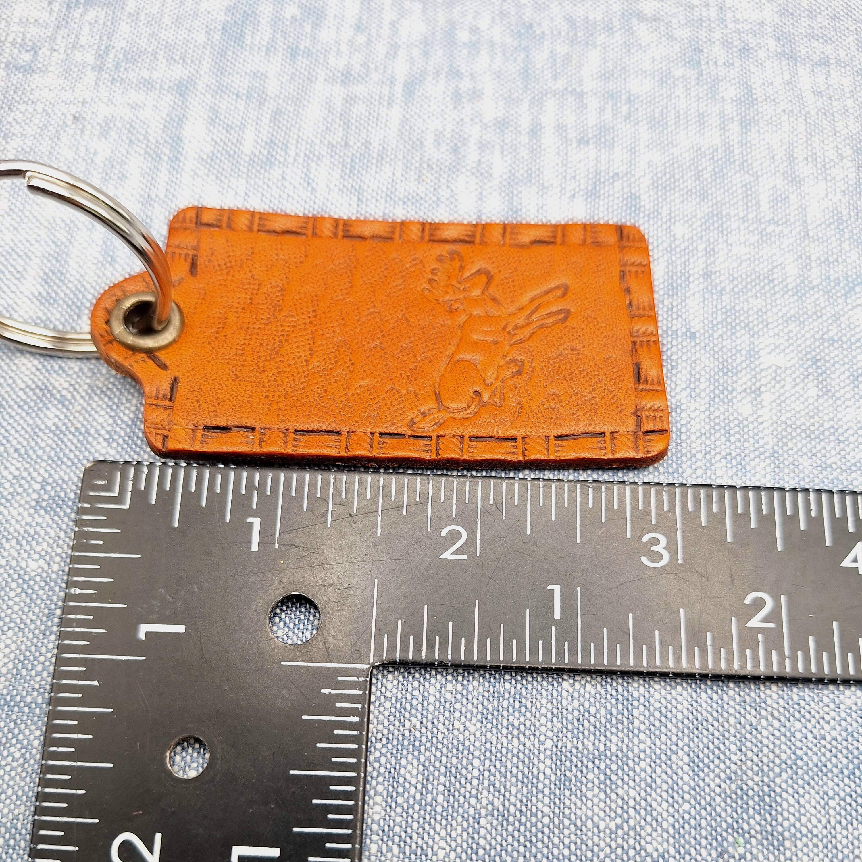 Hand-stamped Deer Leather Keychain: Men's Gift - Etsy