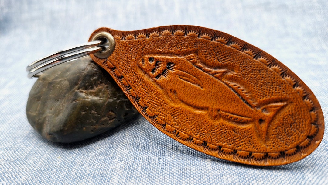 Blue Tuna Leather Keychain, Tuna Fish, Fishing Keychains, 3rd ...