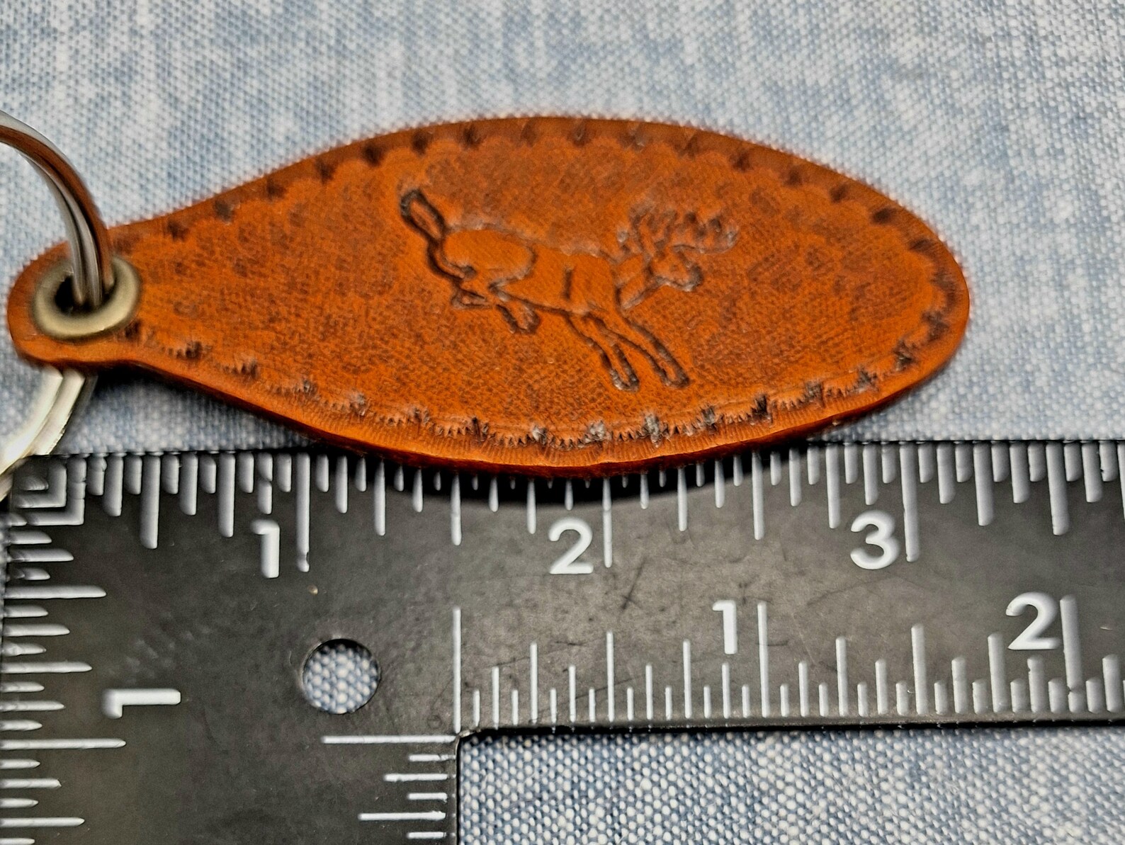 Hand-stamped Deer Leather Keychain: Men's Gift - Etsy