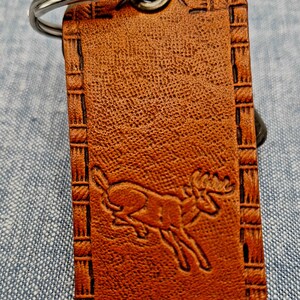 Hand-stamped Deer Leather Keychain: Men's Gift - Etsy